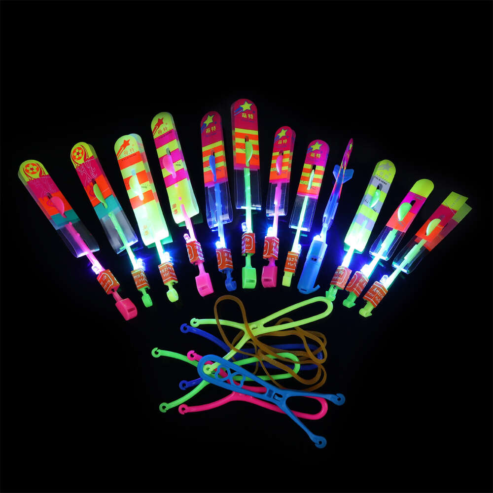 Led Light Arrow Helicopter Slingshot Ejection Flying Toy Kids Adult ...