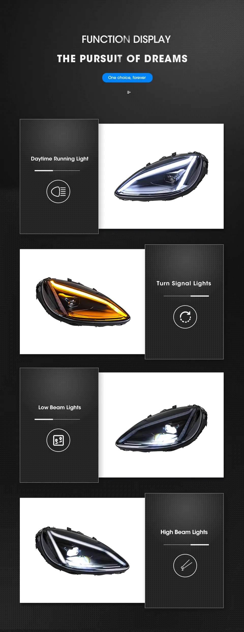 Faro LED Para Chevrolet Corvette ZR1 20 03 20 15, Faros Delanteros DRL ...