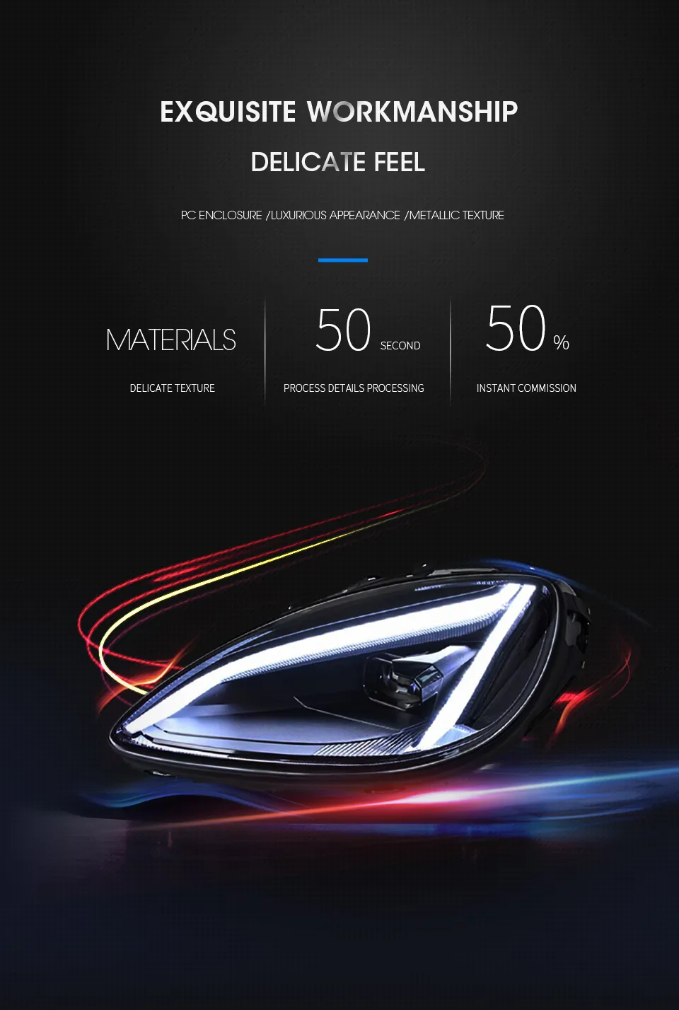 Faro LED Para Chevrolet Corvette ZR1 20 03 20 15, Faros Delanteros DRL ...