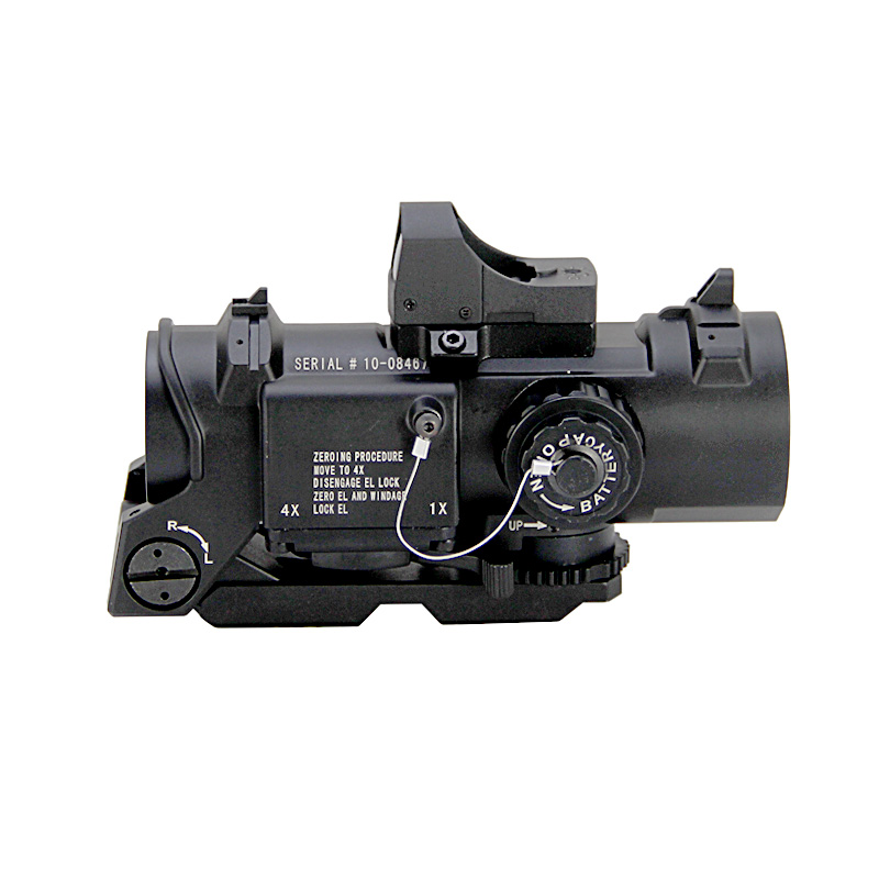 Tactical 4x Magnifier Dual Role Riflecope Red Illuminated Mil Dot ...