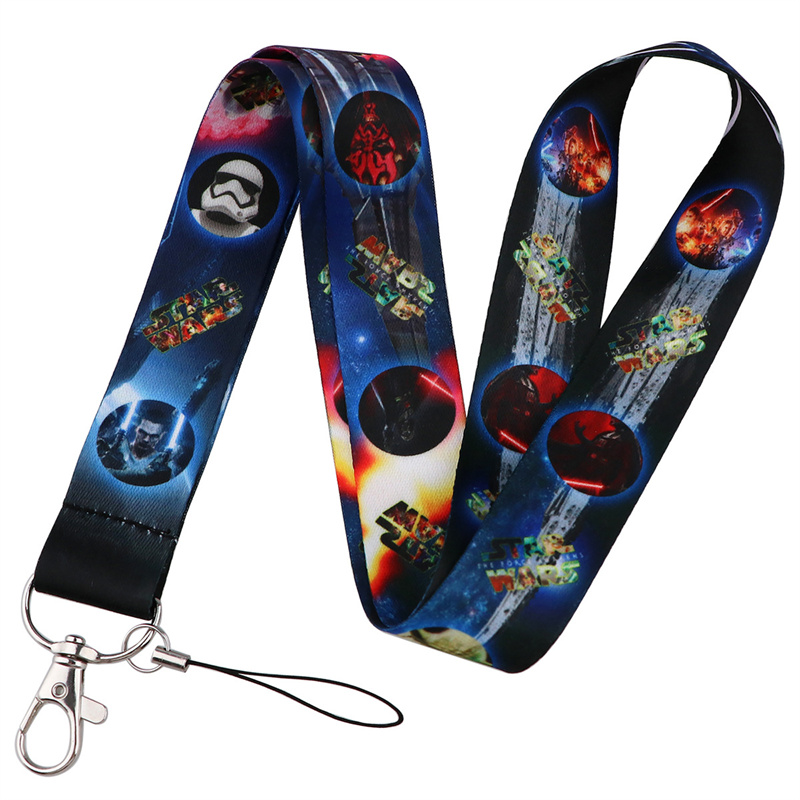 Polyester Reversible Cartoon Cell Phone Keychain Lanyard Multi Color ...