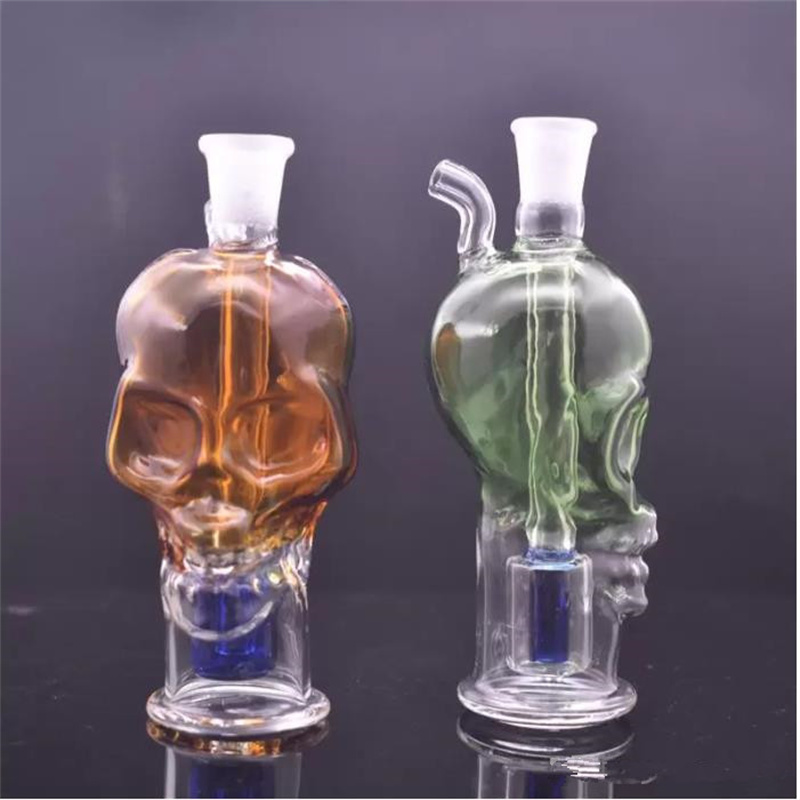 Pyrex Skull Hookah Glass Bongs Recycler Oil Burner Smoking Water Pipe ...