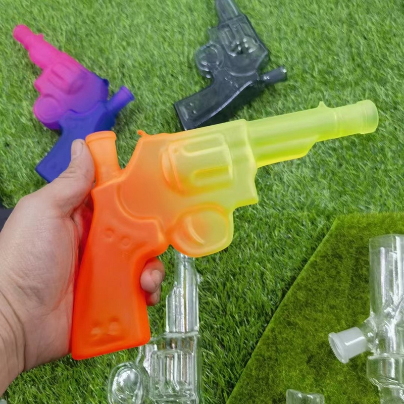 GlassX Pistol Bubbler Colorful Pyrex Smoking Pipe For Dry Herb Tobacco And Hookah Portable ...