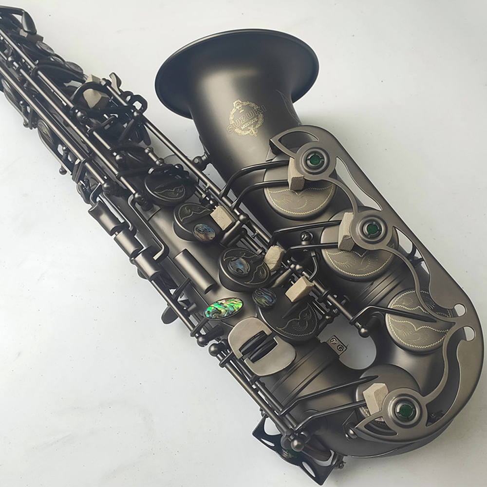 New Suzuki Vintage EB Alto Saxophone Matte Black Nickel Plated Engraved ...