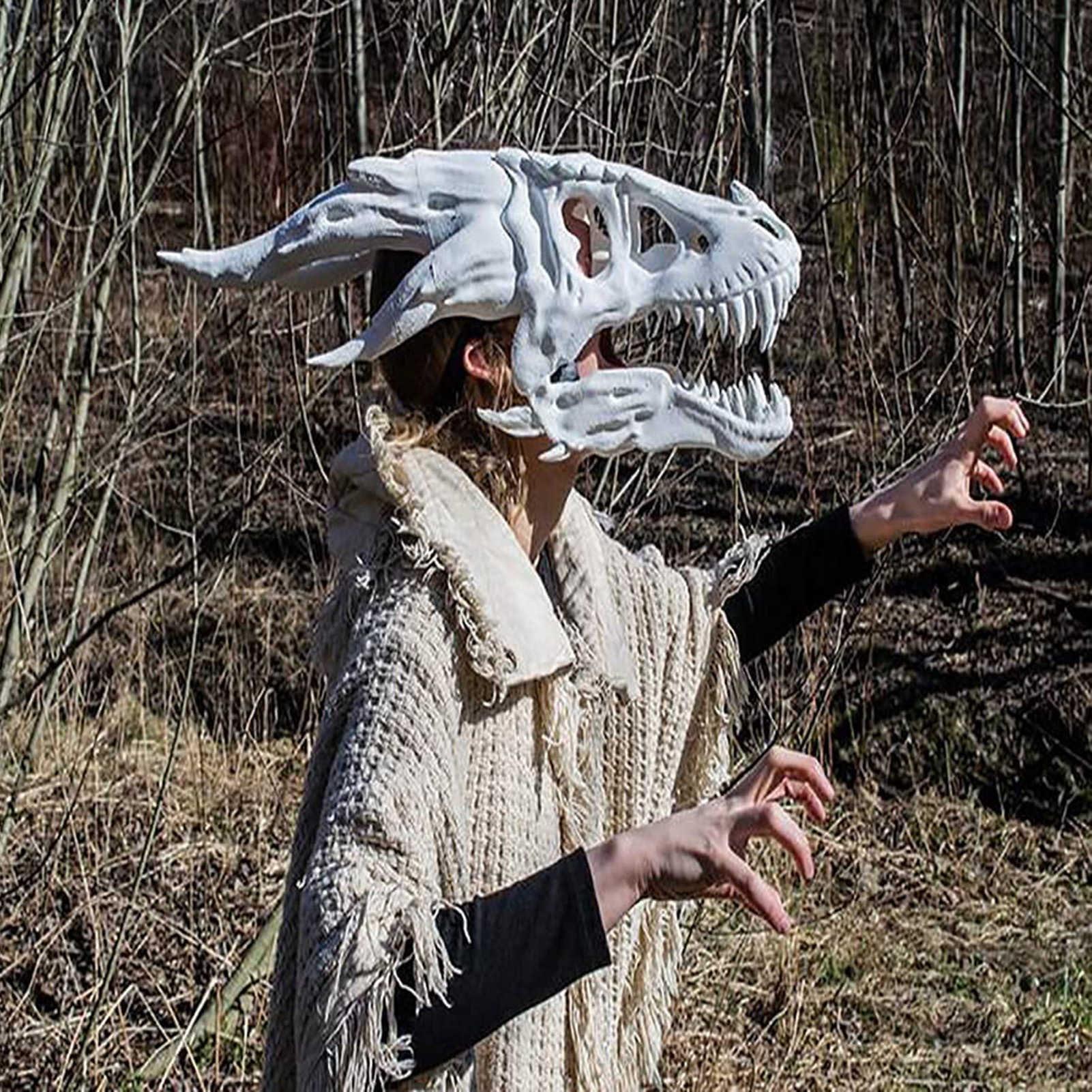 New Dragon Mask Movable Jaw Dino Mask Moving Jaw Dinosaur Decor Mask ...