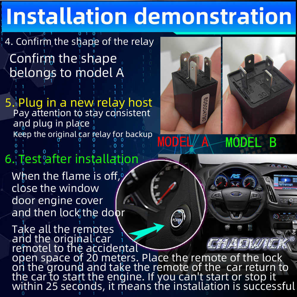 New 501 Wireless Immobilizer Car Engine Lock Relay Shaped Automobile ...