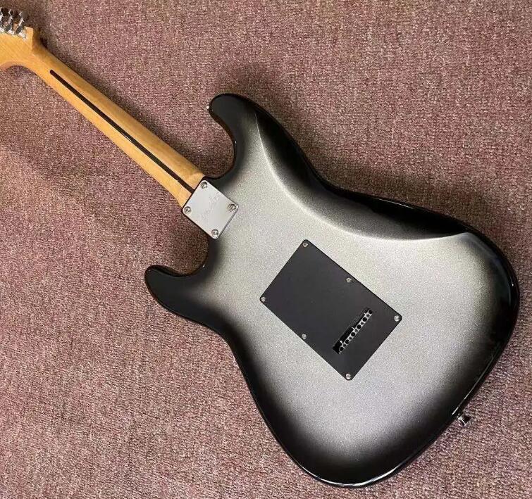 Custom Shop Electric Guitar Silver Black Color 6 Stings Gitaar Rosewood ...