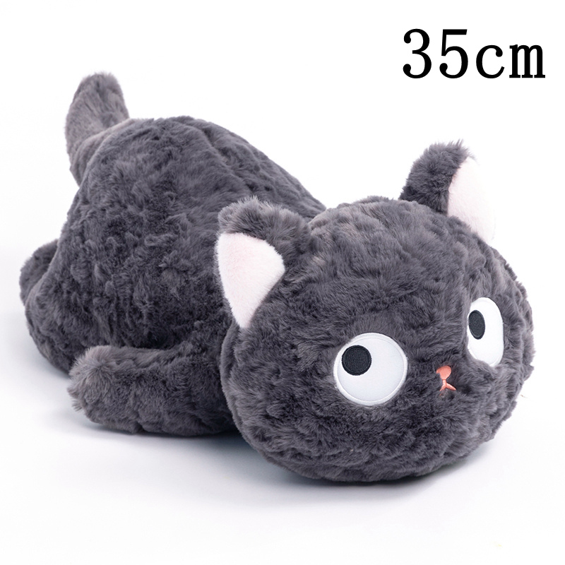 3 Styles Hairy Fat Black Cat Plush Stuffed Animals Toy Lifelike Big ...