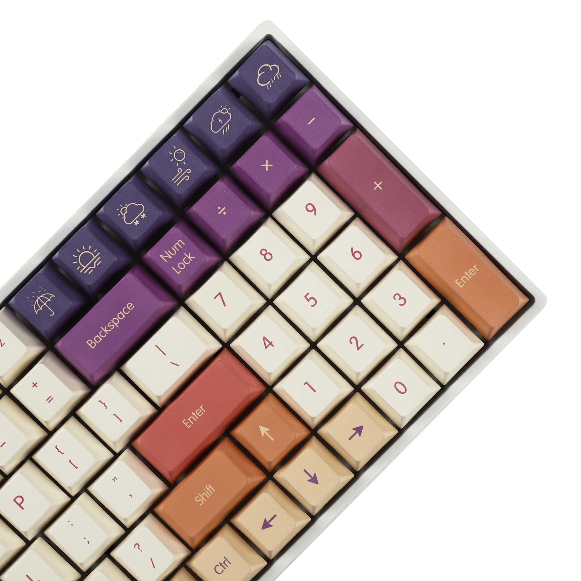Teclados 143 Teclas De Nube De Humo Cherry Profile Dye Sub Thick PBT Juego De Teclas De 5 Lados ...