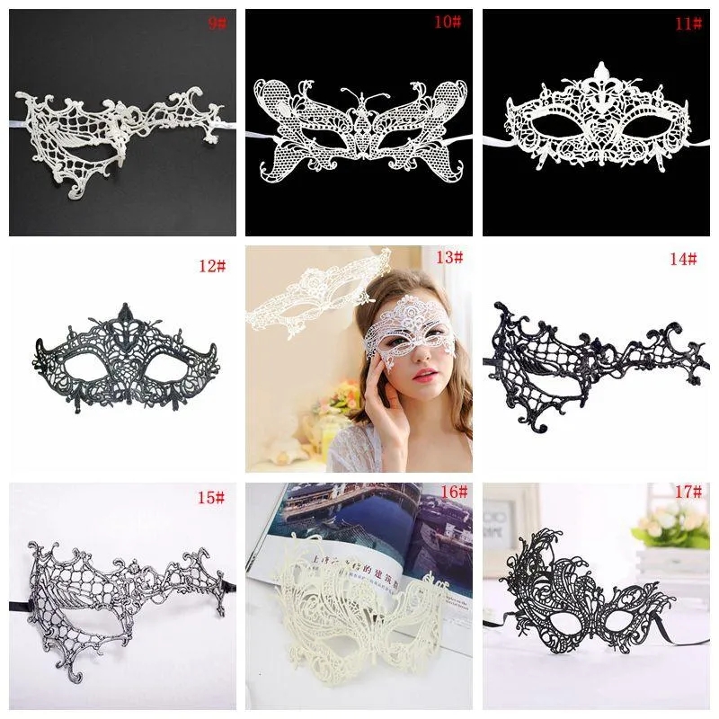 Fashion Sexy Lady Lace Mask Black Cutout Eye Masks Colorful Masquerade
