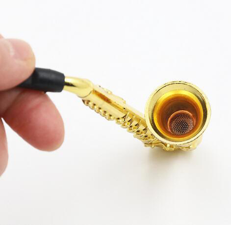 New Style Mini Smoking Pipe Saxophone Trumpet Shape Metal Aluminum ...