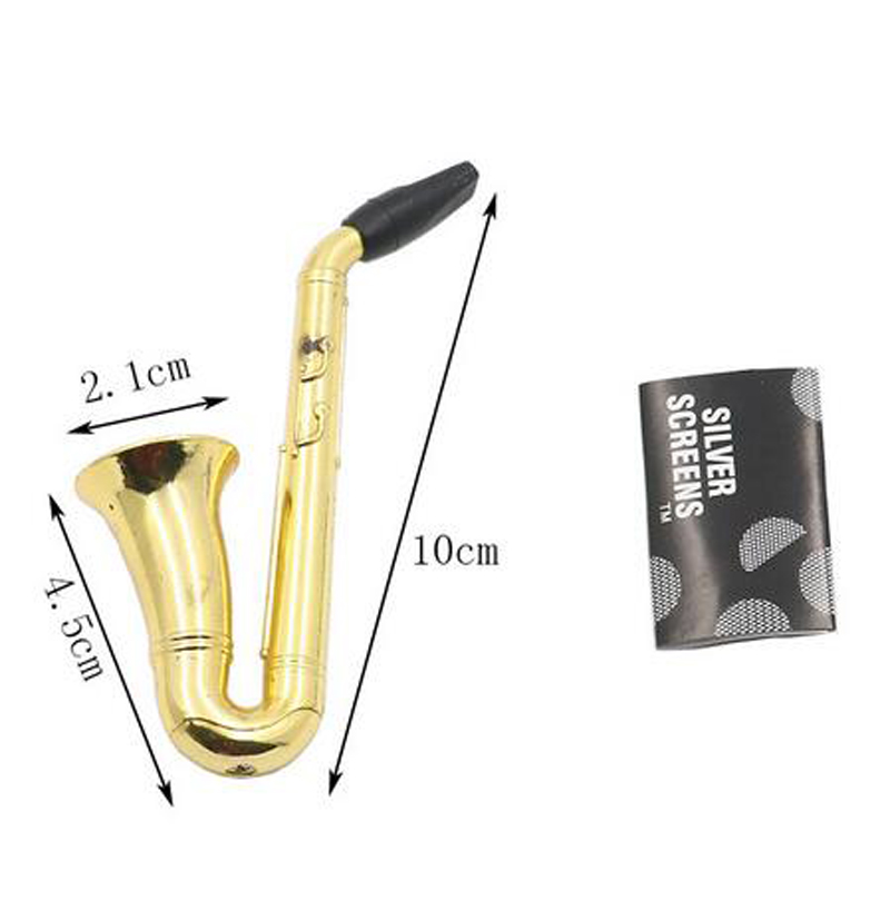 New Style Mini Smoking Pipe Saxophone Trumpet Shape Metal Aluminum ...