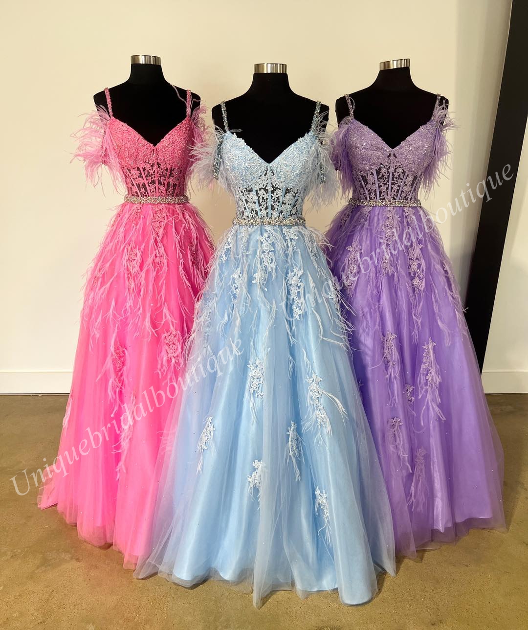 Lavender Formal Evening Dress 2k24 Lace Applique Feather Tulle Lady ...