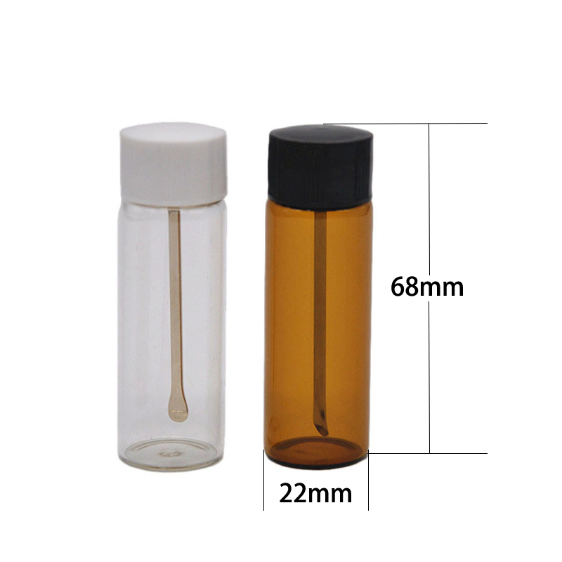 Smoking Snuff Pill Bottle Case Containers With Spoon Lid Pipes Snorter ...