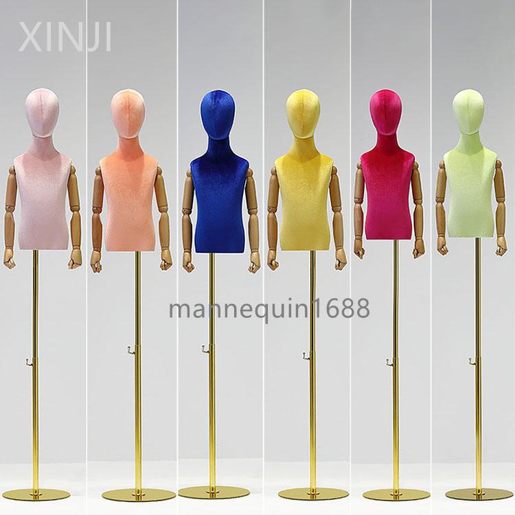 Fashionable Full Body Mannequins Red Color Linen Fabric Child Dummy ...