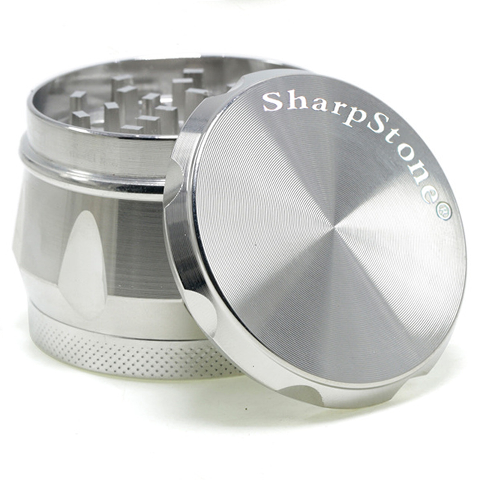 Sharpstone Herb Grinder 4 Part Zinc Alloy Drum Shape With Spice Cracker & Tobacco Shredder In 43 ...