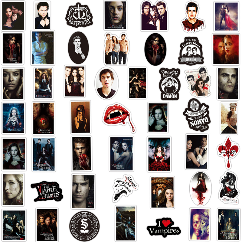 The Vampire Diaries Stickers Classic American TV Series Graffiti Kids ...