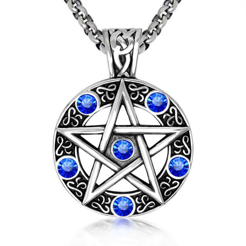Vintage Diamond Pentagram Satanic Symbol Pentagram Necklace Wholesale ...