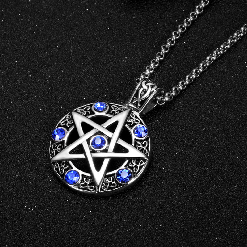 Vintage Diamond Pentagram Satanic Symbol Pentagram Necklace Wholesale ...