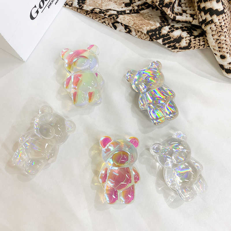 Korea Aurora Laser Bear Cell Phone Holder Grip Tok Bracket For IPhone 13 Fold Griptok Foldable ...