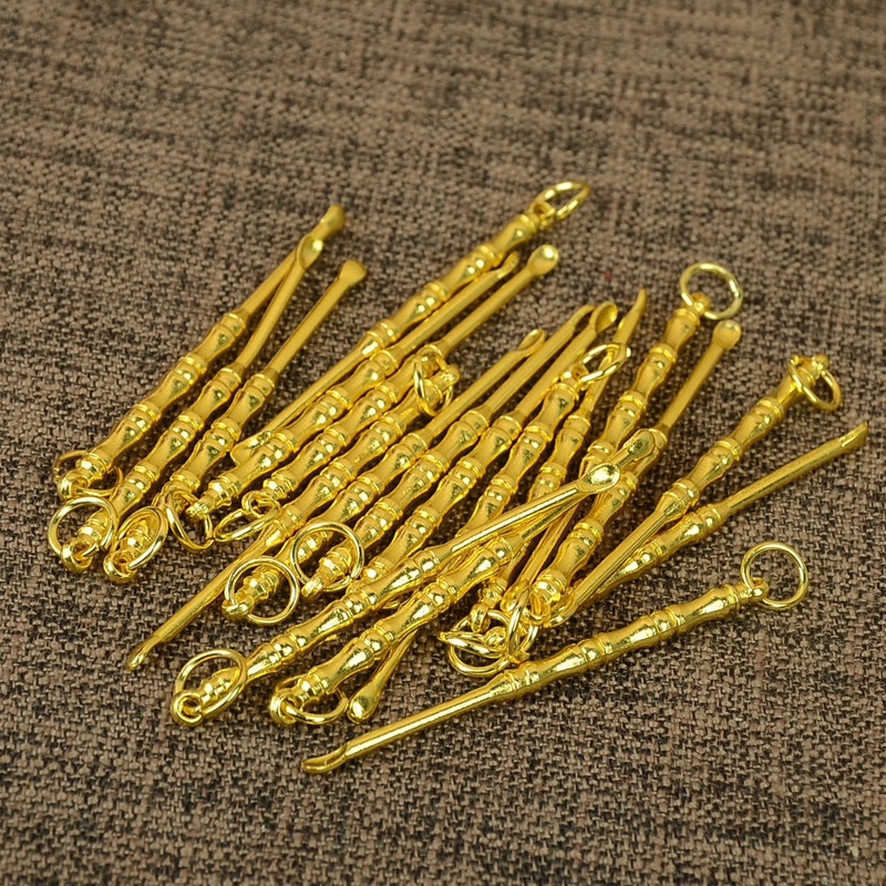 Gold Metal Portable Mini Snuff Snorter With Dabber And Hookah Tip ...