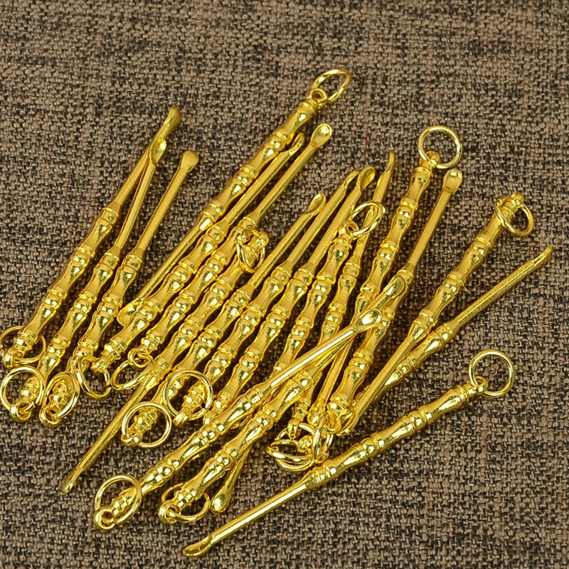 Gold Metal Portable Mini Snuff Snorter With Dabber And Hookah Tip ...