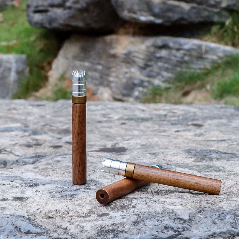 Wooden Gear Smoking Pipe With Metal Digger Portable Tobacco One Hitter ...
