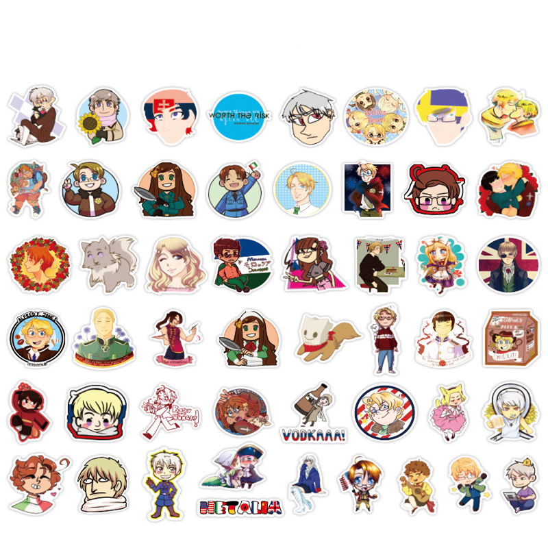 Anime Axis Powers Hetalia Stickers APH Graffiti Kids Toy Skateboard Car ...