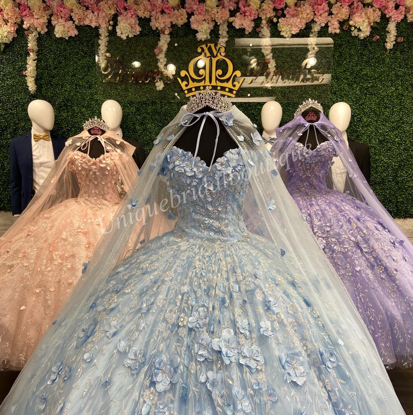 Orchid Quinceanera Dress 2023 Cape Glitter Off Shoulder Flowers 3D ...