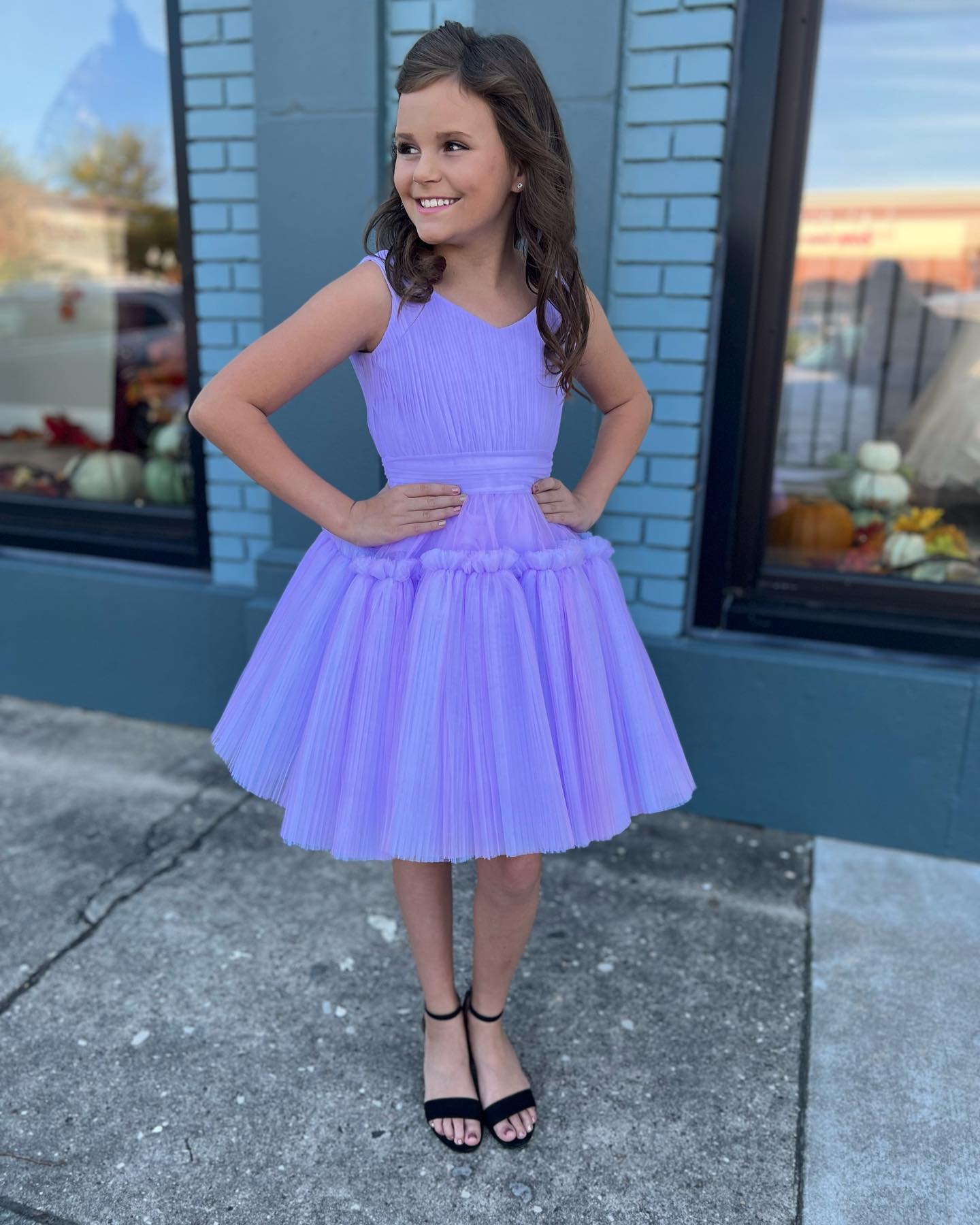 Kids Pleated Tulle Cocktail Dress 2023 Ruched V Neck Flower Girls Dress ...