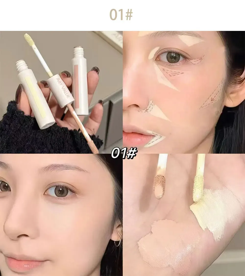 2-in-1 Liquid Concealer Contour Cream Matte High Coverage Cover Dark ...