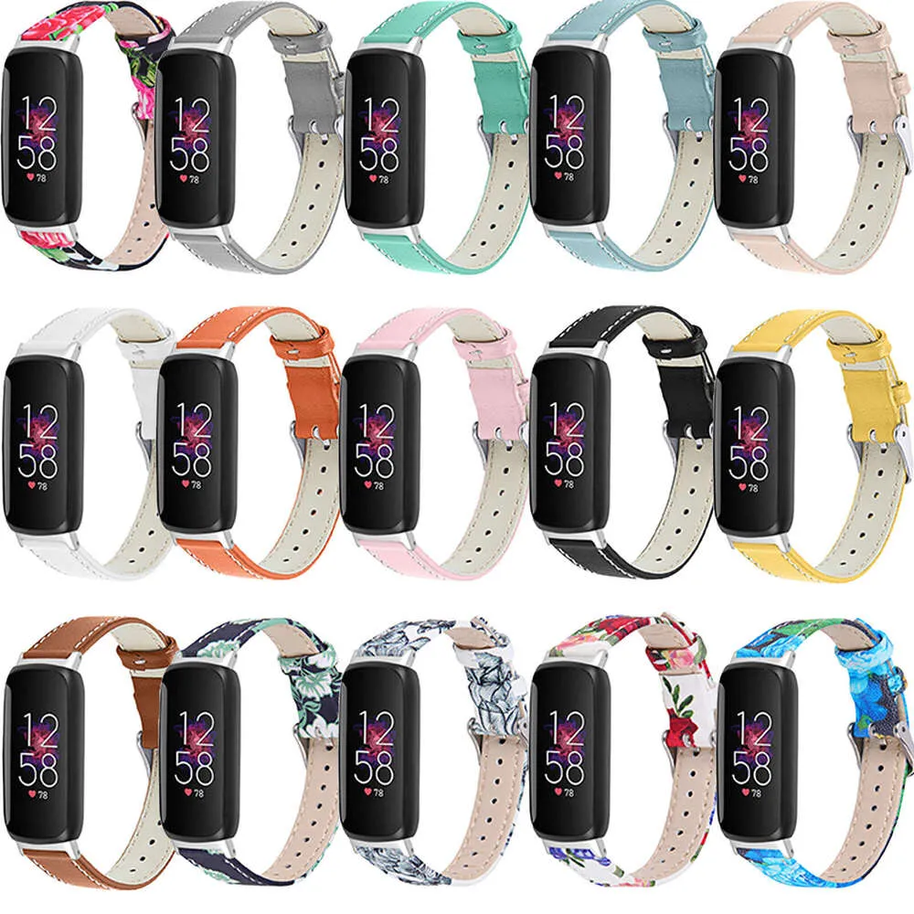 Genuine Leather Watch Strap for Fitbit Inspire 2 and Inspire 3 Smart ...