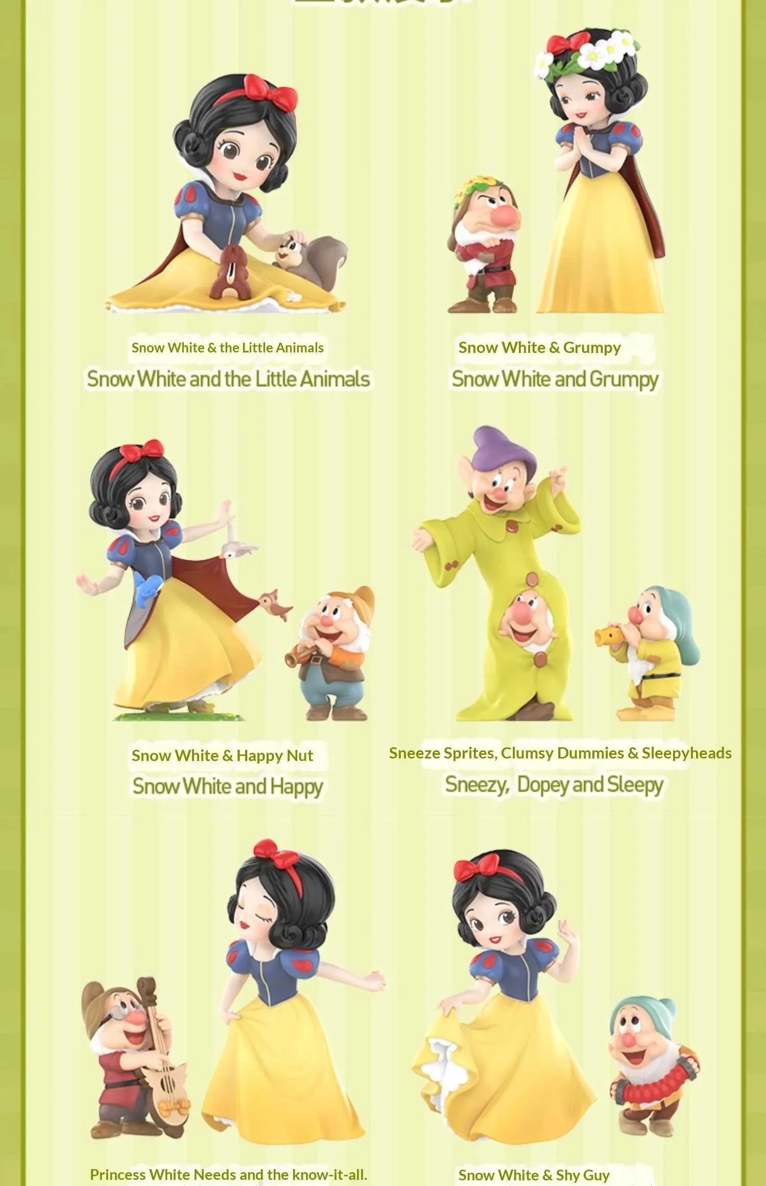 Disney Original Popmart Snow White Classic Series Handmade Blind Box ...