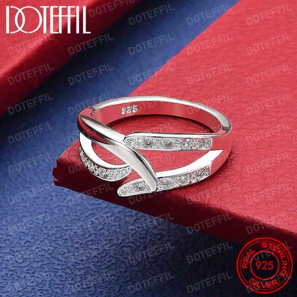 925 Sterling Silver Ring with White Crystal and Rhinestone for Women's ...