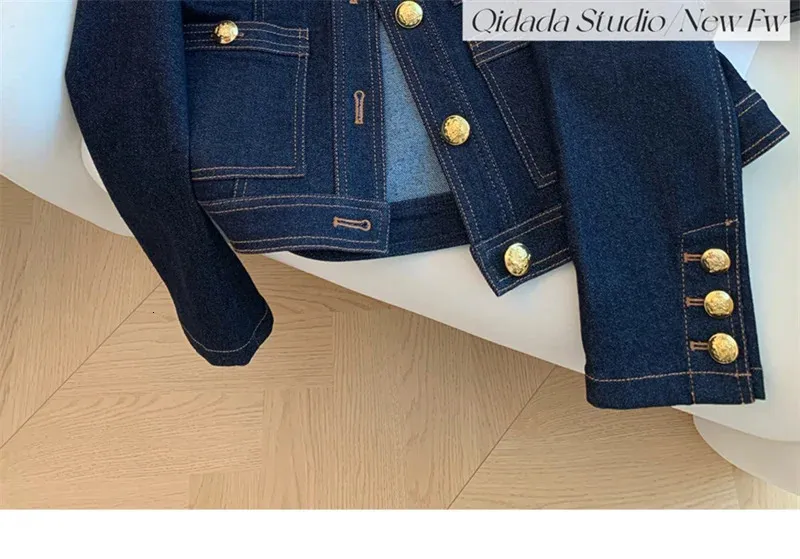 Blue Round Neck Denim Woman Jacket Knitted Hooded Asymmetric Length ...