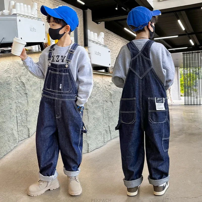 Kids Denim Jumpsuit for Boys Dungarees Overalls Streetwear Children ...