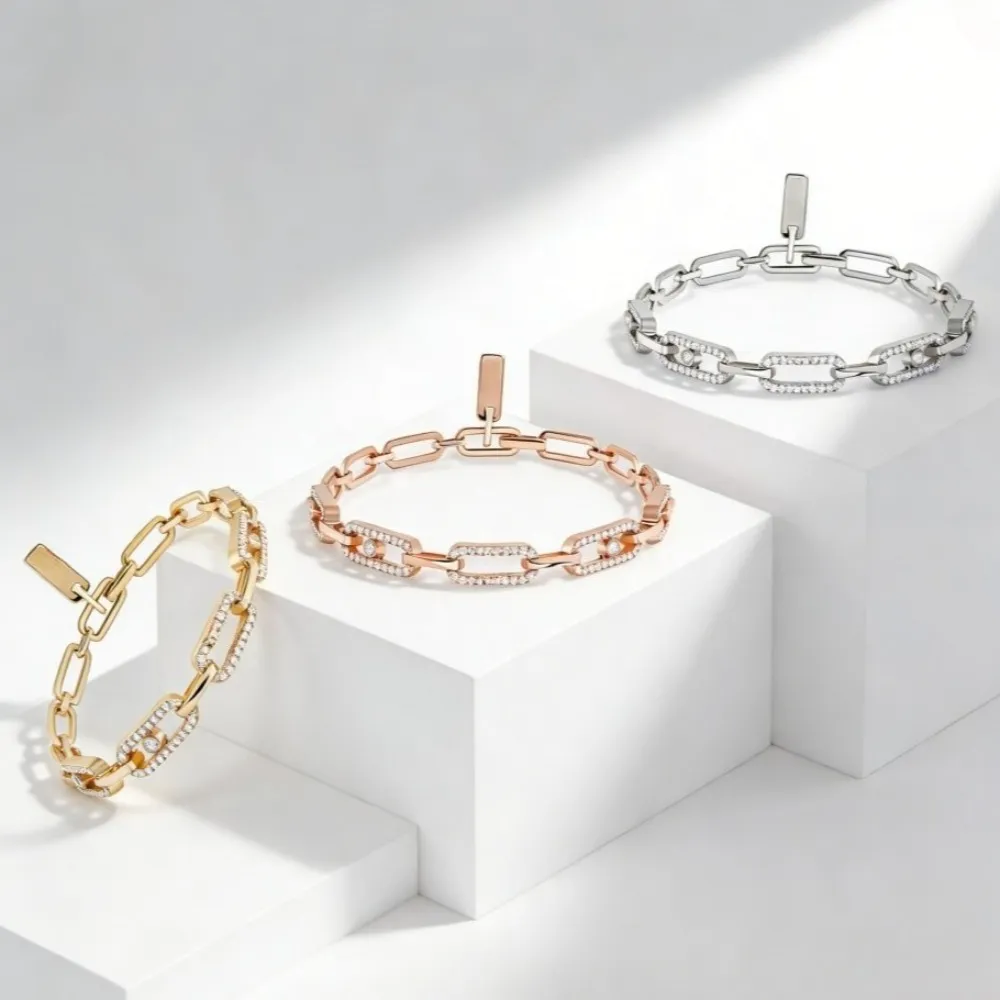 FiveDiamond 18K Gold Sliding Chain Bracelets For... From Luxury ...