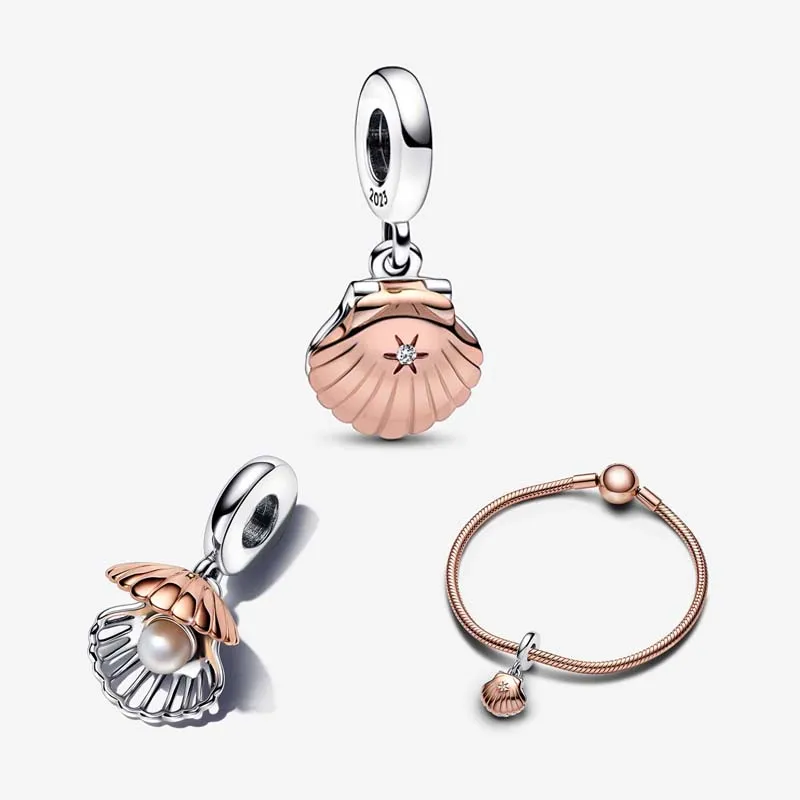 Seashell & Pearl Dangle European Bead Charm with Original Box Set ...