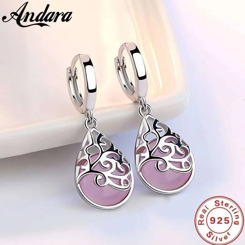 925 Sterling Silver Cat's Eye Stone Totem Water Drop Earrings for Women ...