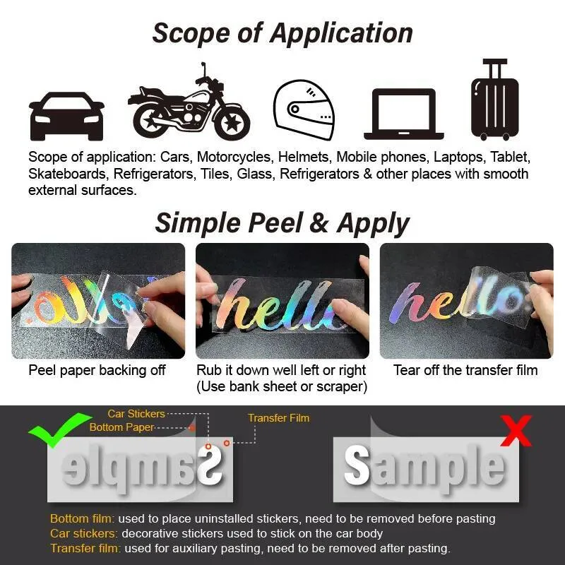 Vinyl Carbon Fiber Film Animal Design Removable Auto Window Decal ...