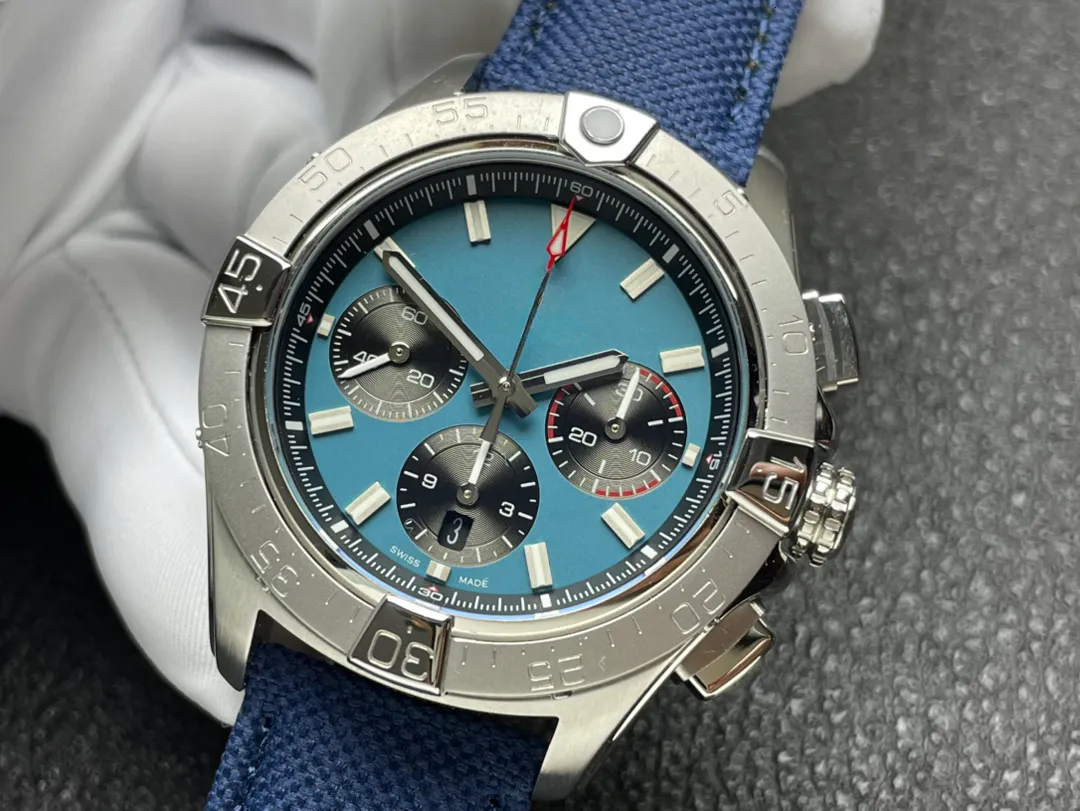 Mechanical Watch 44mm Silver Stainless Steel Band Folding Buckle 7750 ...