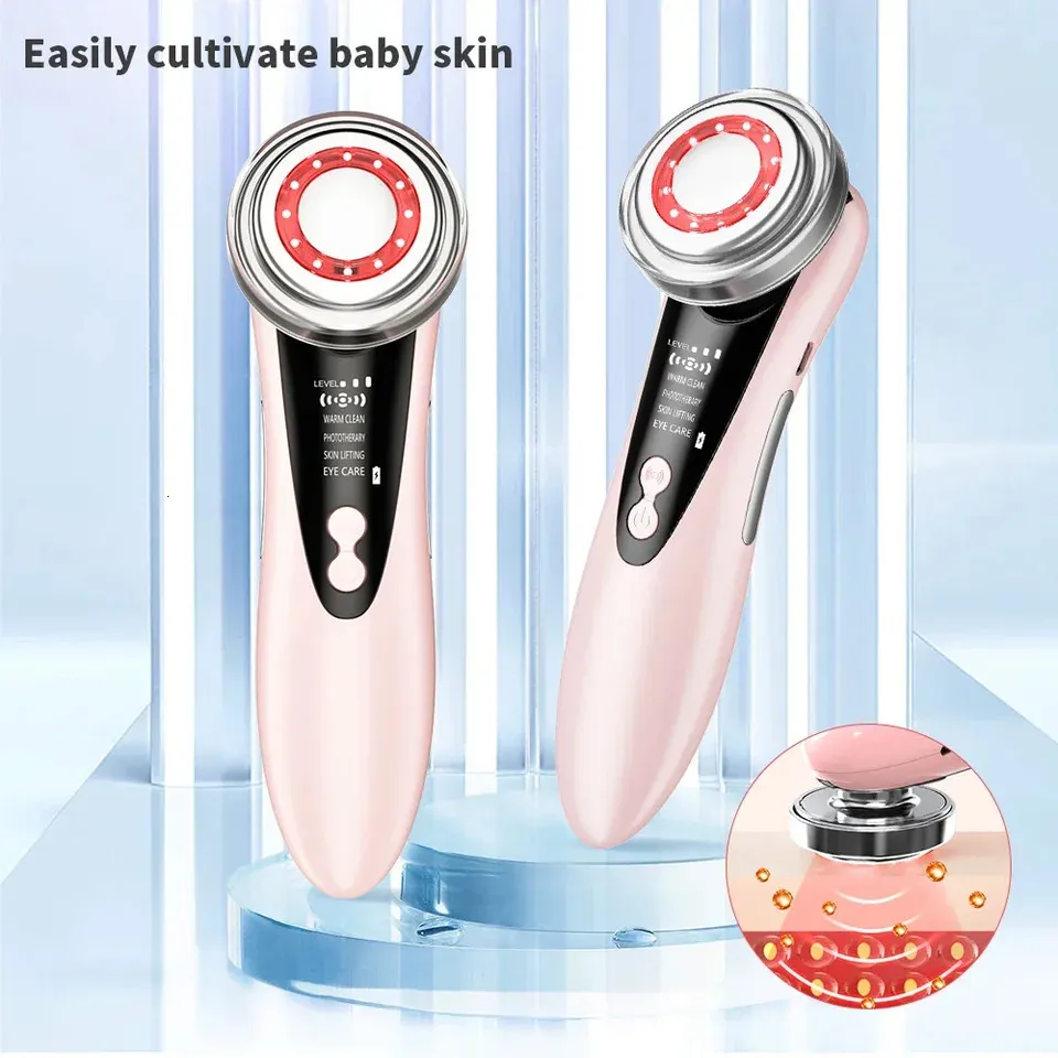 Electric Massage Device Hand Instrument with Color Light for Face Skin ...