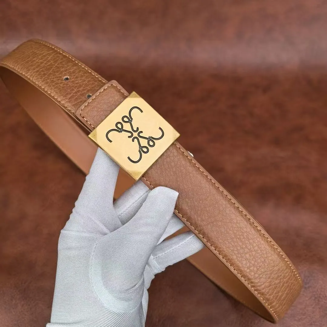 Designer Belt Men Genuine Leather Standard Width Golden Resin Automatic ...