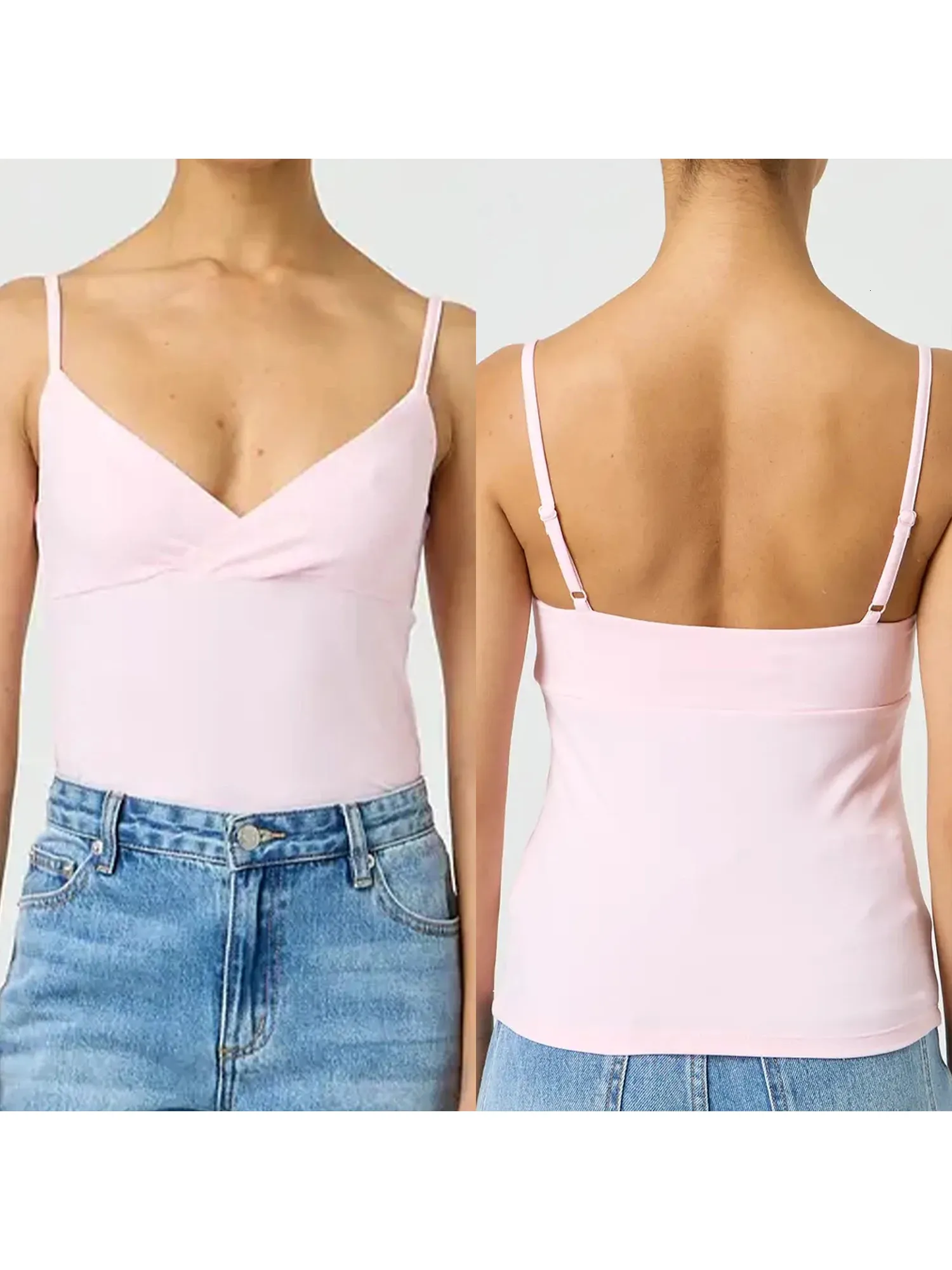 Y2k Womens Summer Cropped Acetate Cami Tops Sleeveless Open Back V Neck ...
