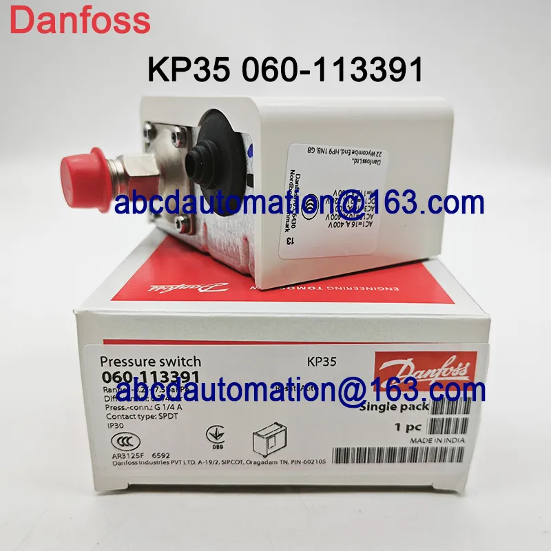 Danfoss Pressure Switch KP35 Alloy Medium Pressure Air 1/4 in Port ...