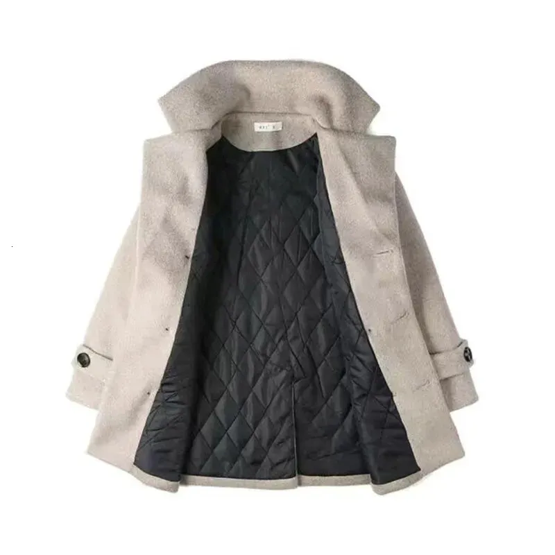 Children Boys Girls Wool Coat Jacket Outerwear Thickened Plus Velvet ...