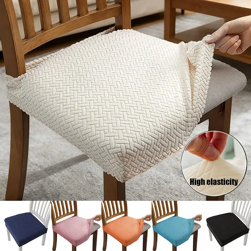 Elastic Chair Seat Covers 1/2/4/Cotton Knit Short Back Removable ...