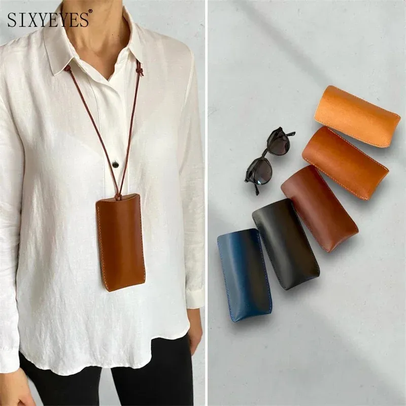 Plaid Plastic Sunglasses Case Holder with Neck Strap and Eyeglasses ...