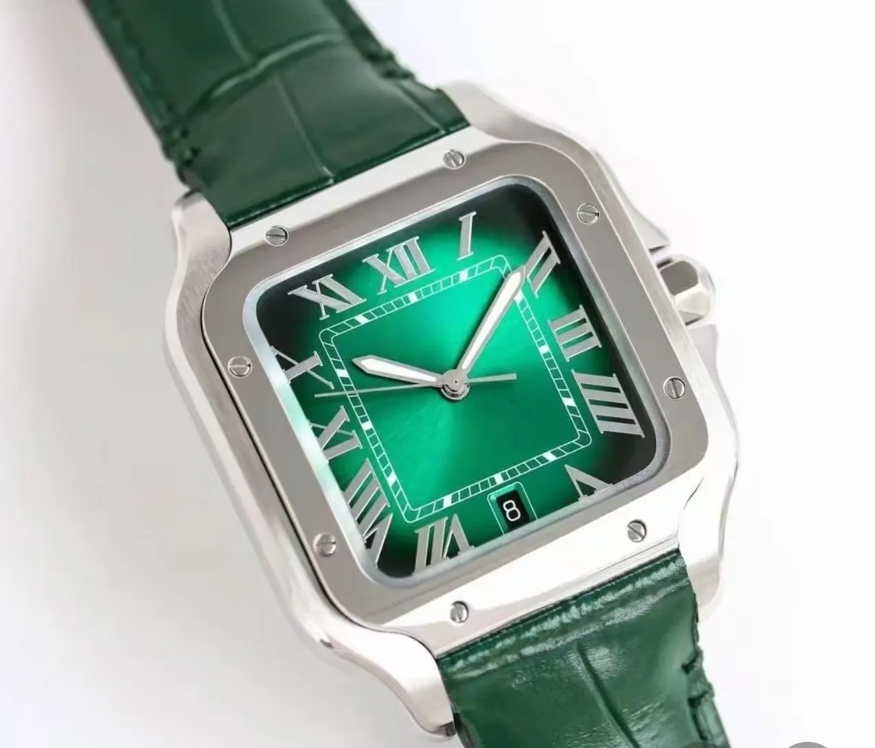 Men's mechanical automatic watch with stainless steel band and 40mm ...