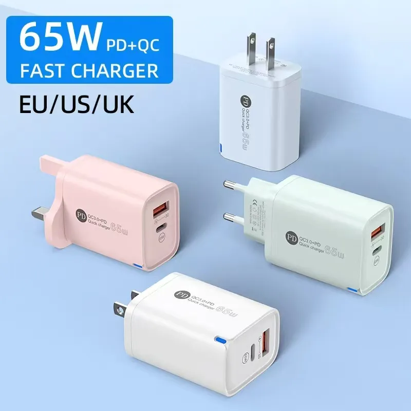 65W Universal QC3.0+PD Quick Charge 33w With USB A&C Charging Cord And ...
